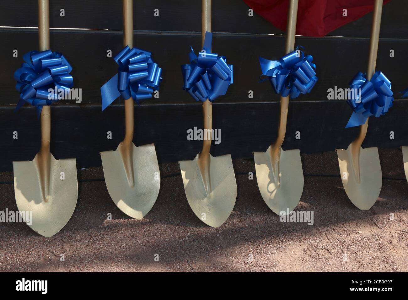 LOS ANGELES - APR 2: Groundbreaking Ceremonial Shovels at the Dodgers ...