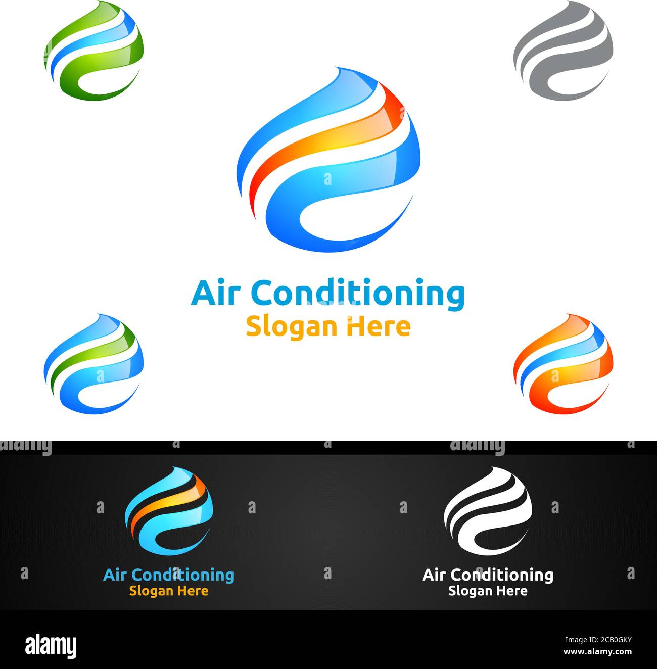 Air Conditioning and Heating Services Logo Design Stock Vector Image ...