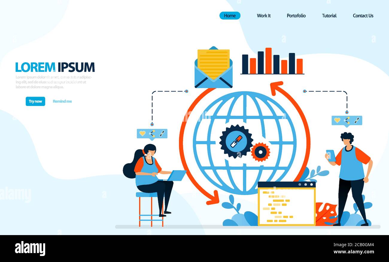 Vector illustration of internet loading system. mechanism for ...