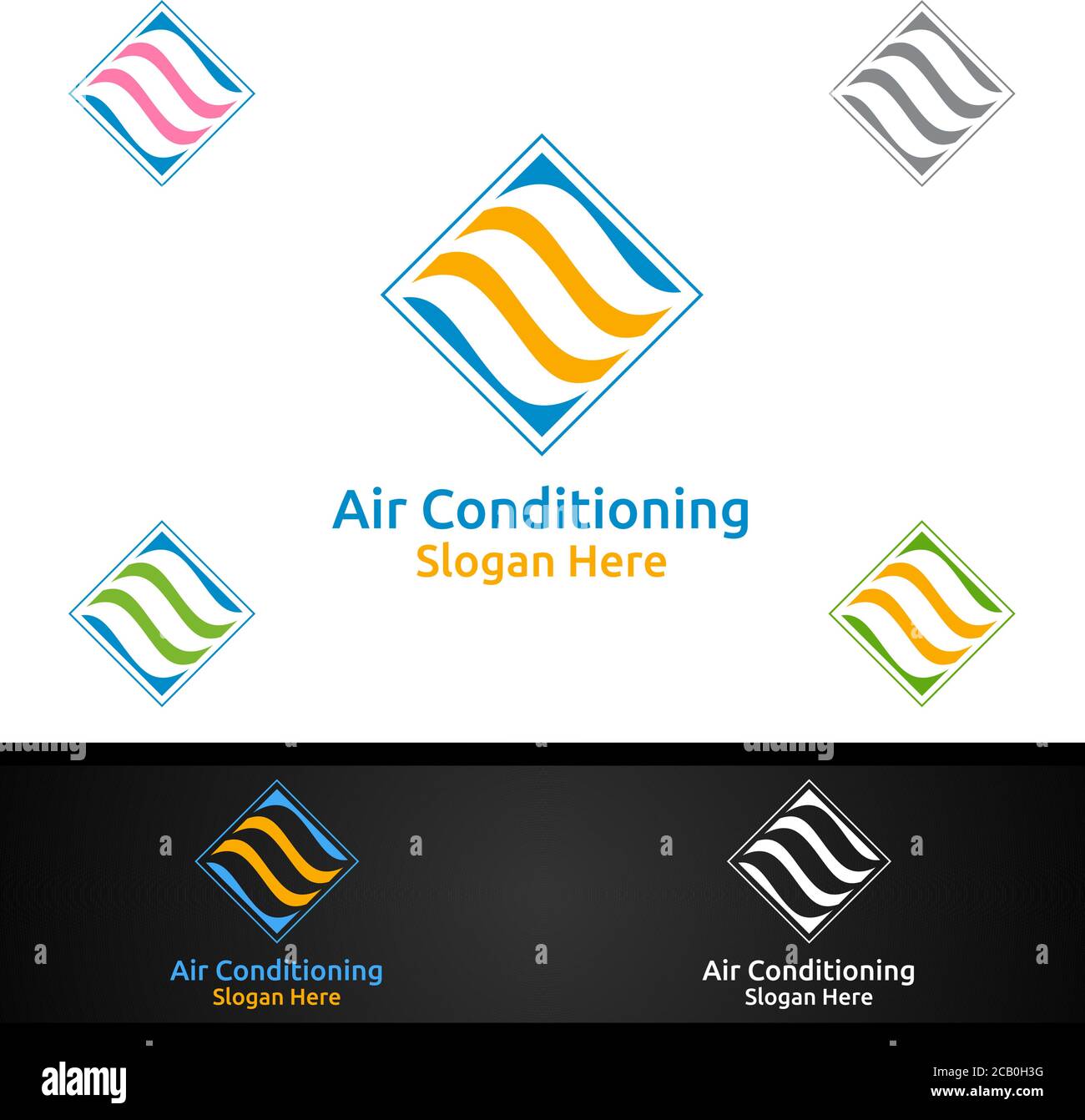 Air Conditioning and Heating Services Logo Design Stock Vector Image ...