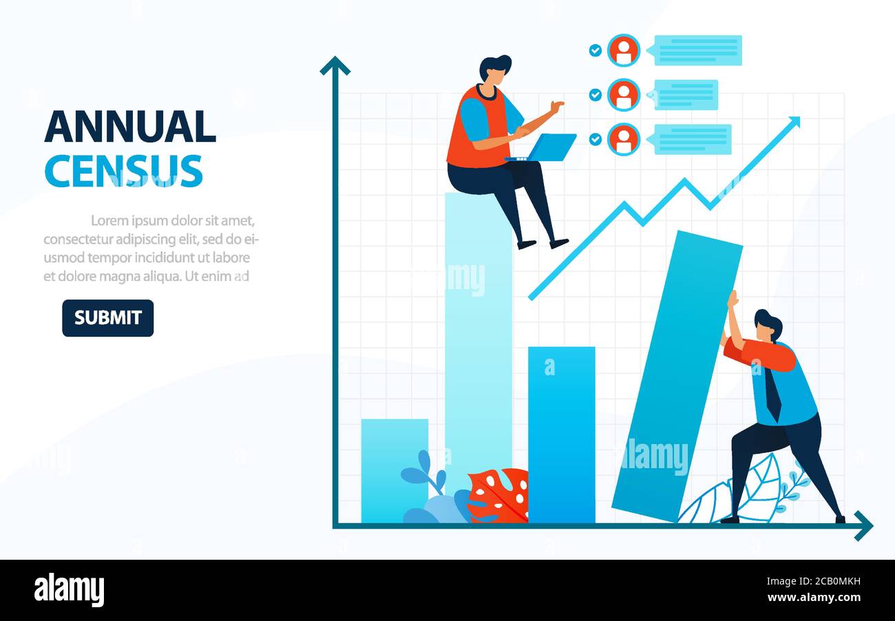 Vector Illustration For 2020 Population Census. Digital Concept With ...