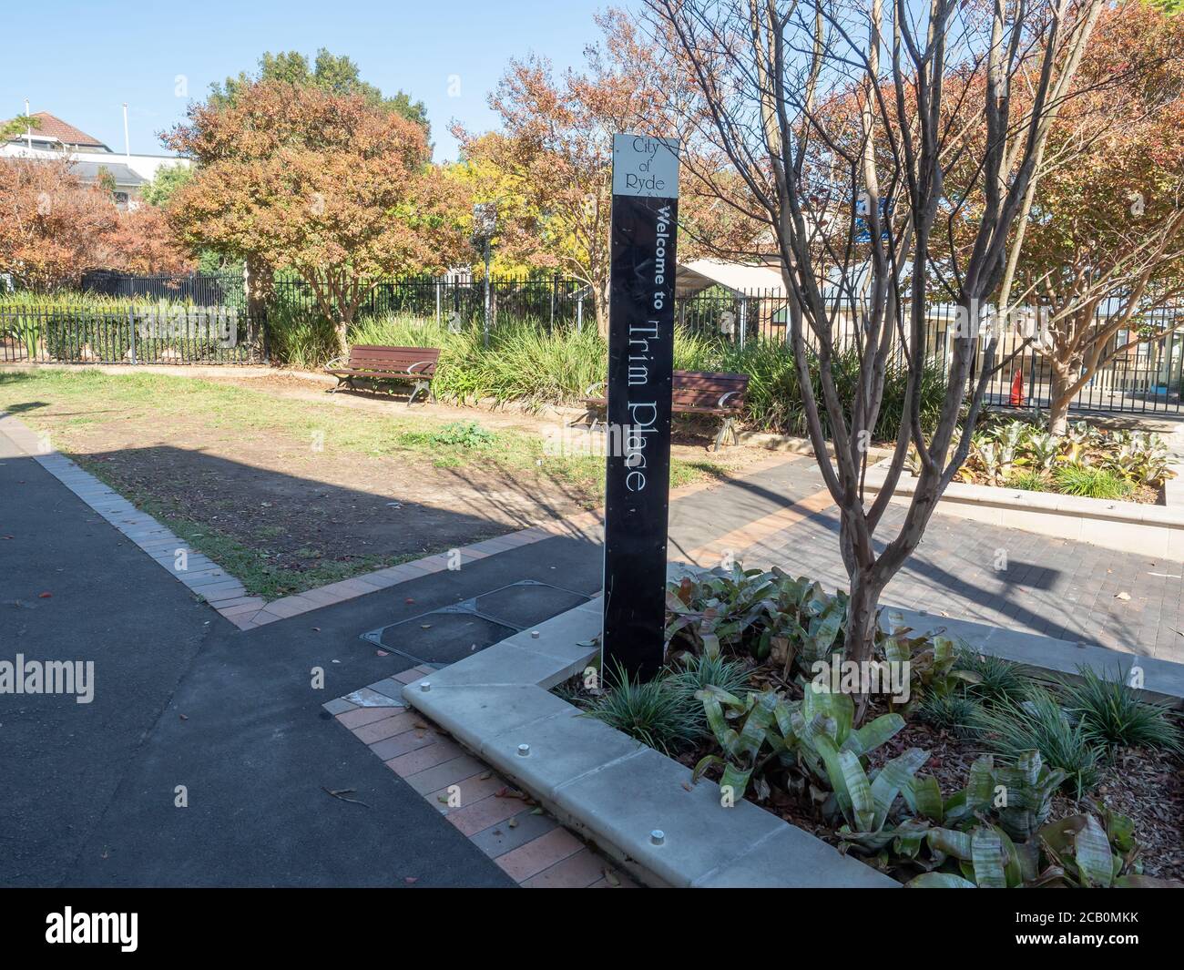 Sydney June 1st 2020 - Tim Place Sign in Gladesville on a sunny autumn ...