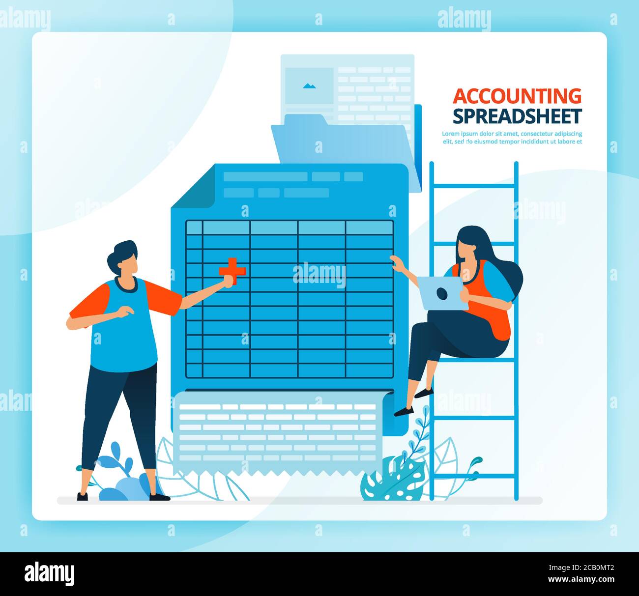 Vector illustration for spreadsheet accounting and balance sheet ...