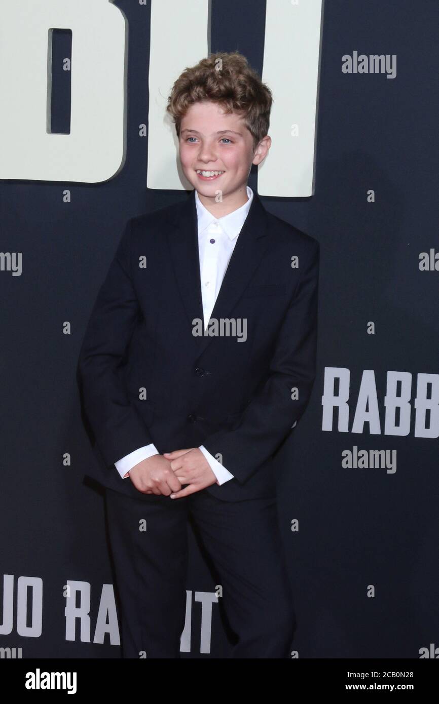 LOS ANGELES - OCT 15: Roman Griffin Davis at the "Jojo Rabbit" Premiere ...