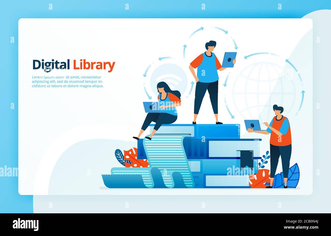 Vector illustration of activities from distance learning and digital ...