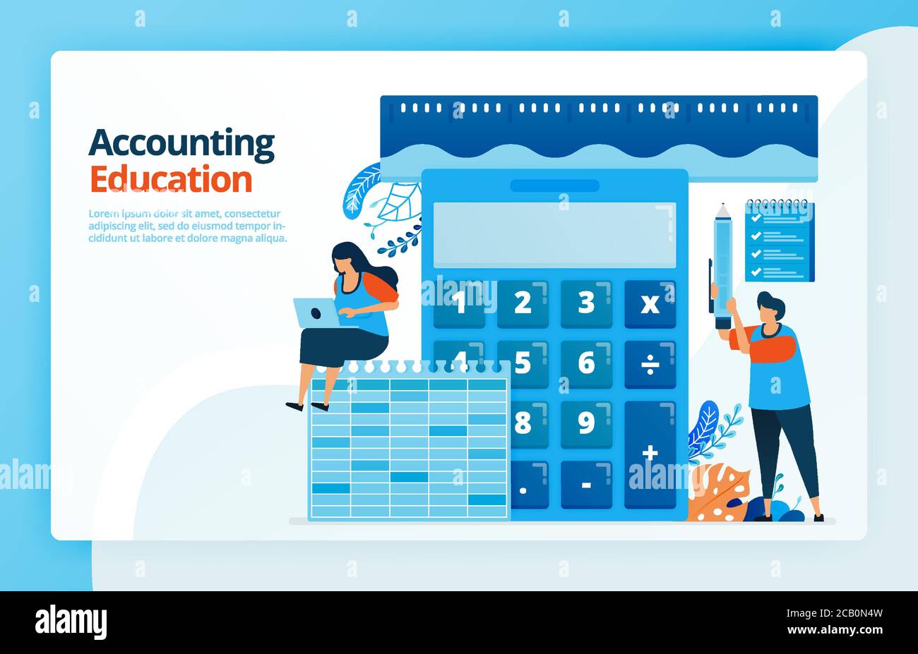 Vector illustration of activities from accounting and measurement ...
