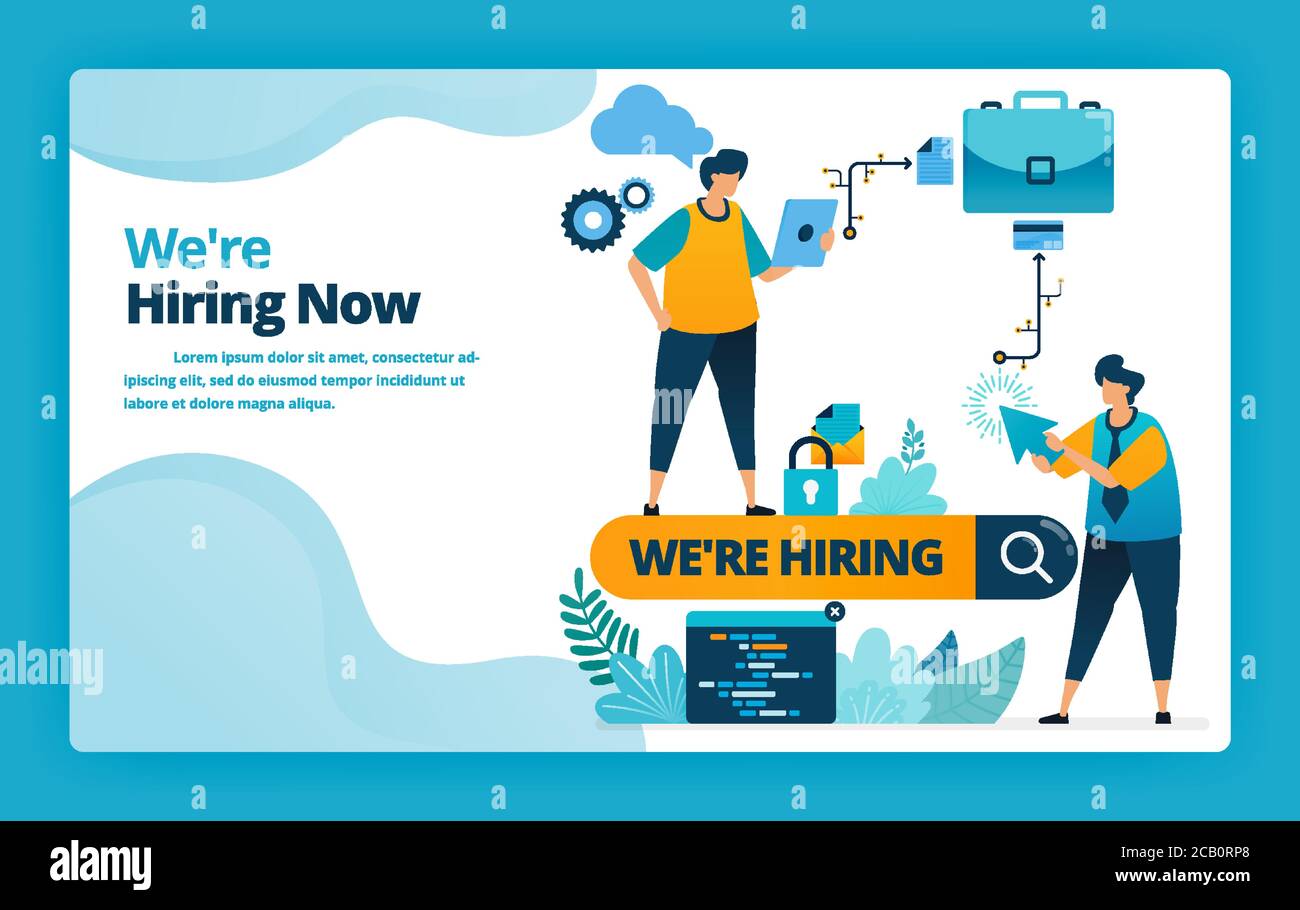 Vector illustration of landing page of hiring the best workers and ...