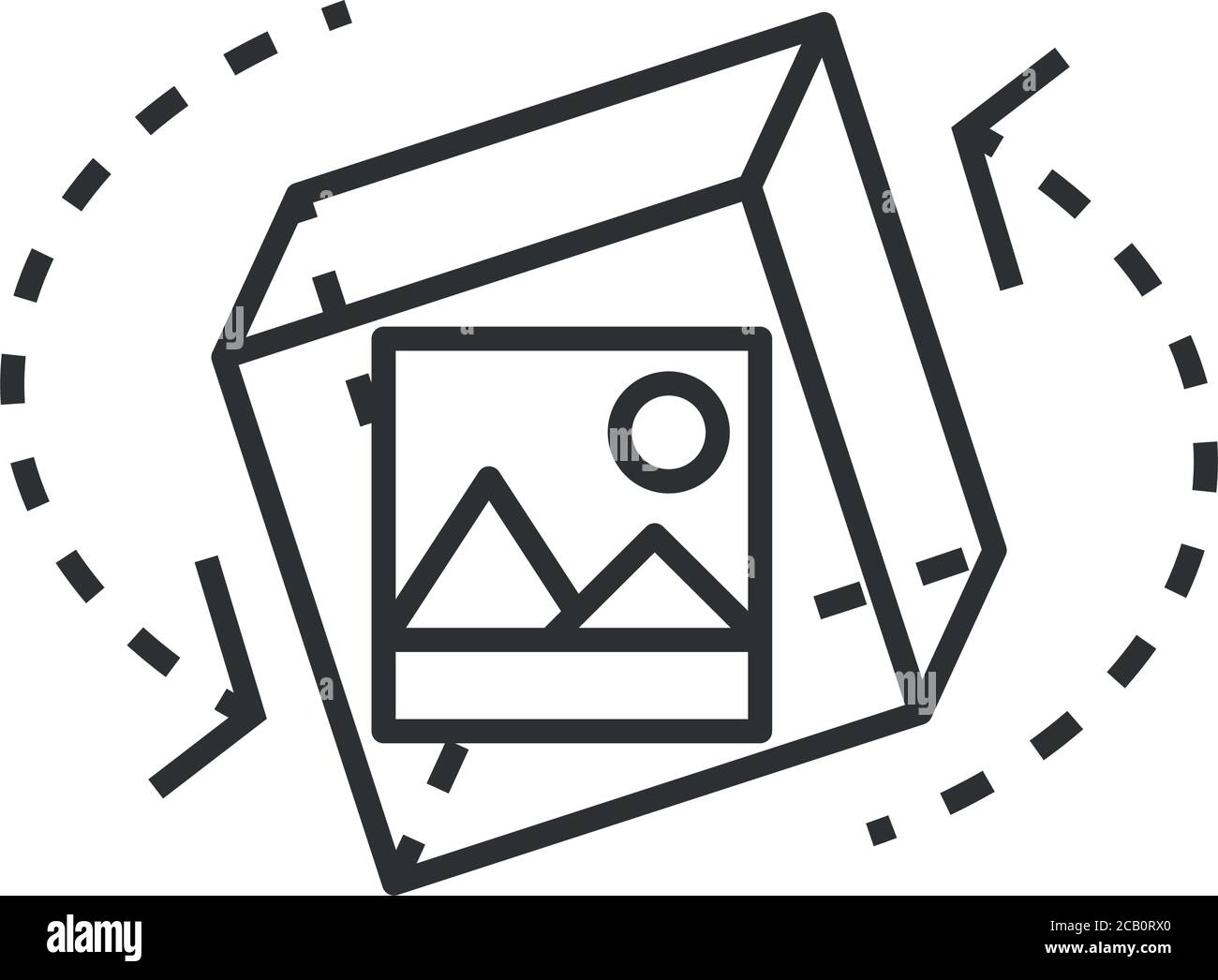 icon of camera 360 degrees, virtual tour line detailed vector ...