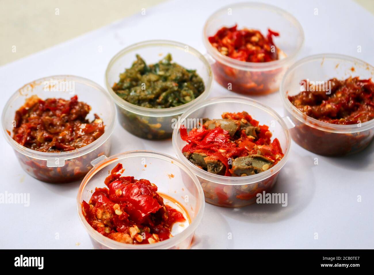 Aneka Sambal Indonesia. Five kinds of Indonesian spicy condiments ...