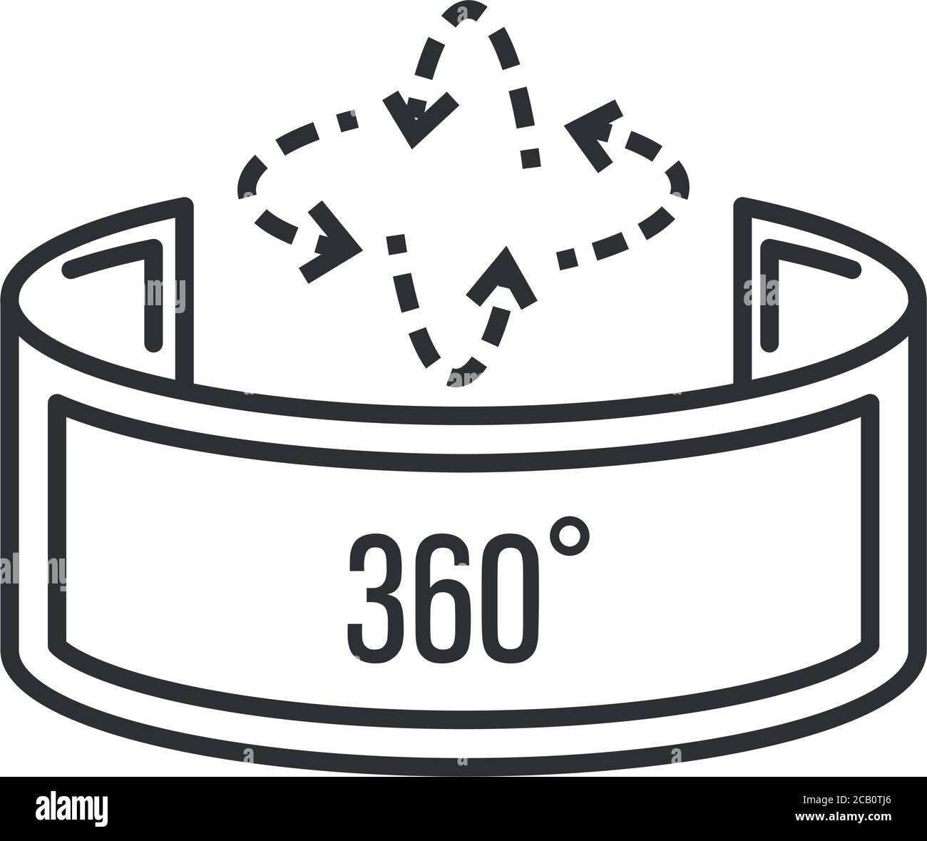 icon of camera 360 degrees, virtual tour line detailed vector ...