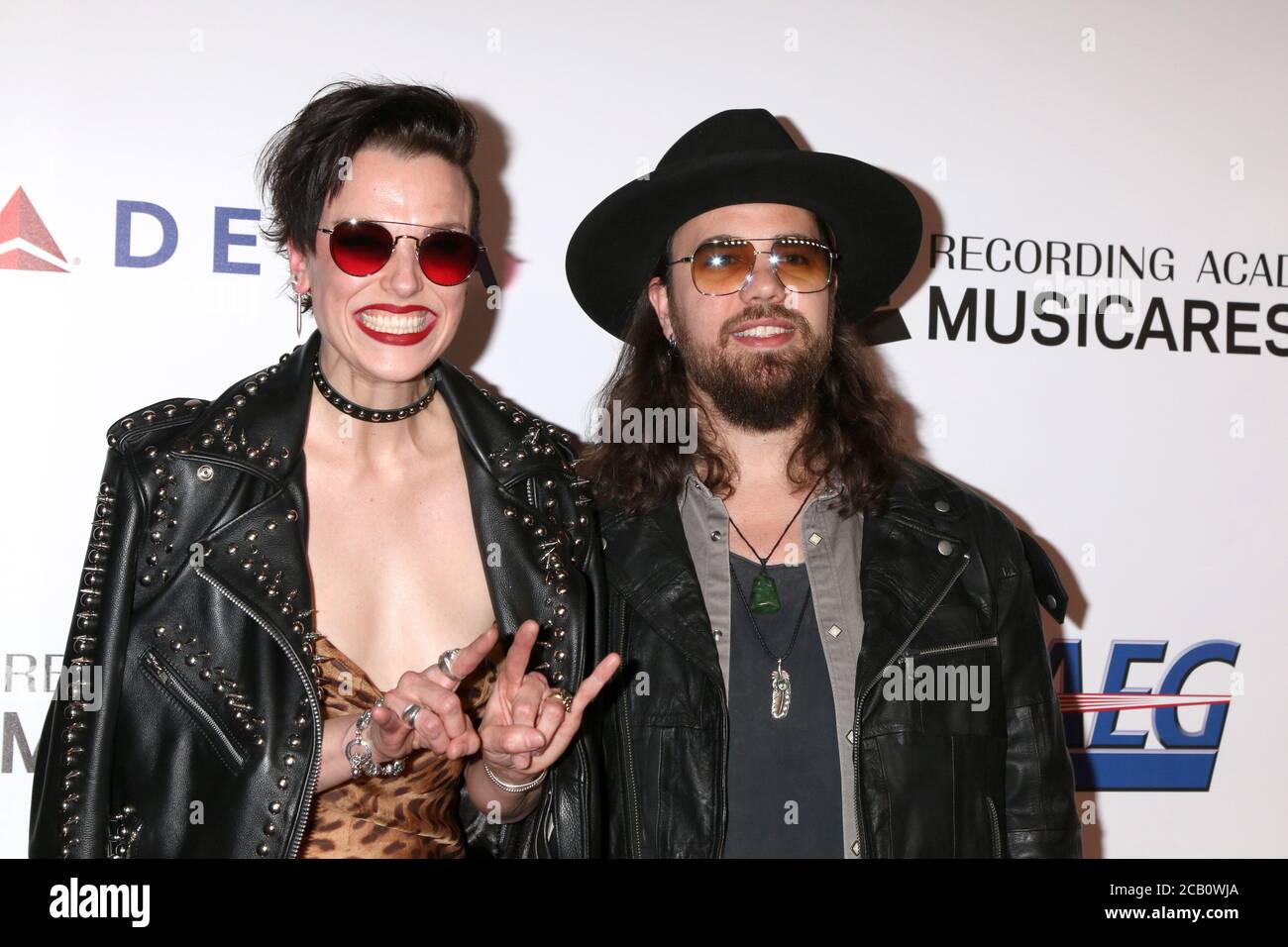 LOS ANGELES - FEB 8: Lzzy Hale, Joe Hottinger, Halestorm at the ...