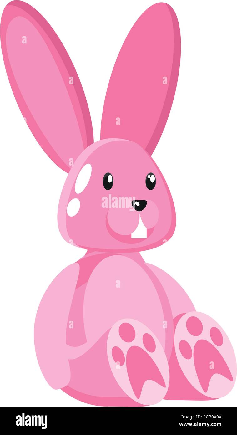 toy rabbit, rubber animal on white background vector illustration ...