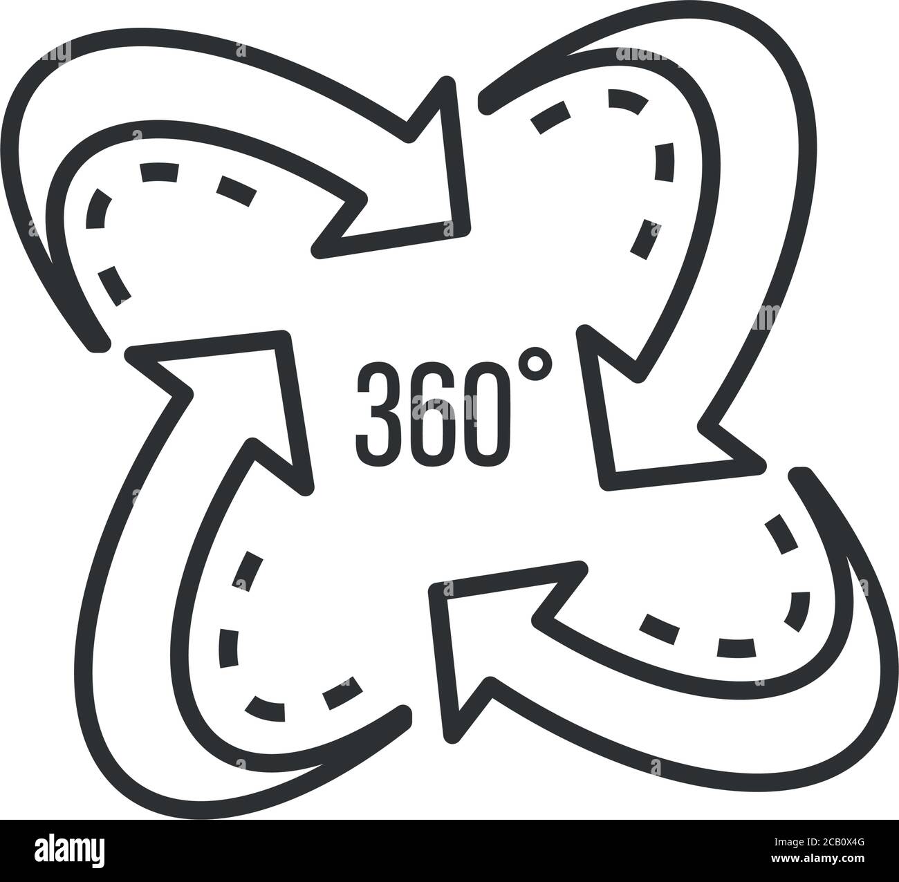 icon of camera 360 degrees, virtual tour line detailed vector ...