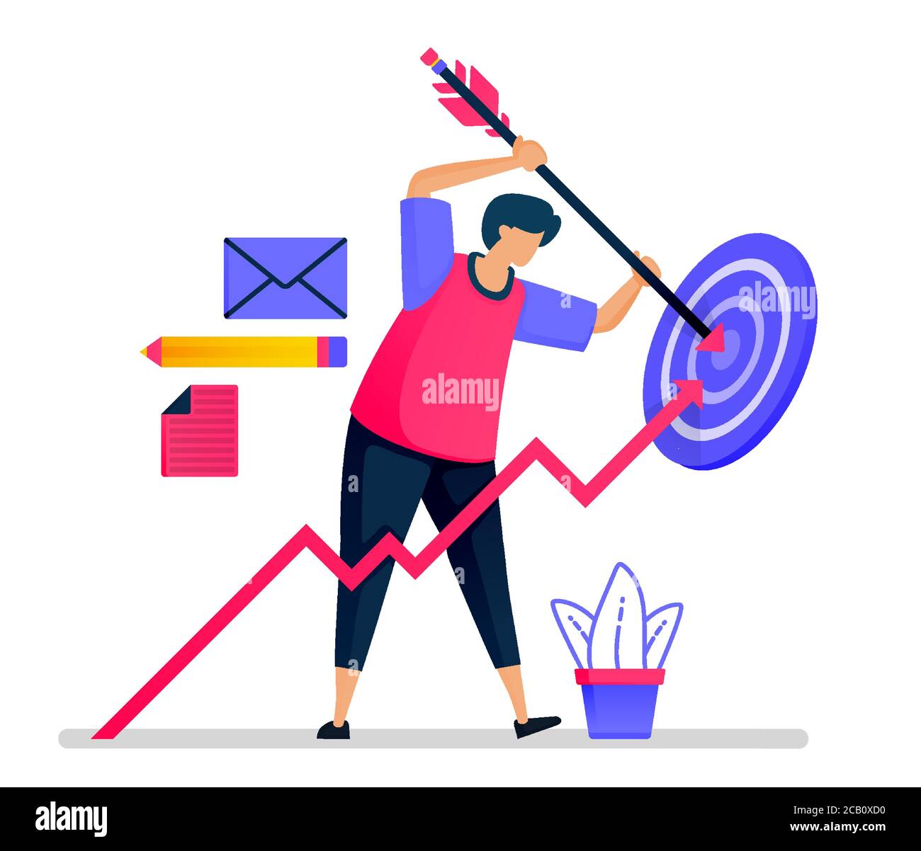 People try to hit the target. Achievement of business goals, leadership ...