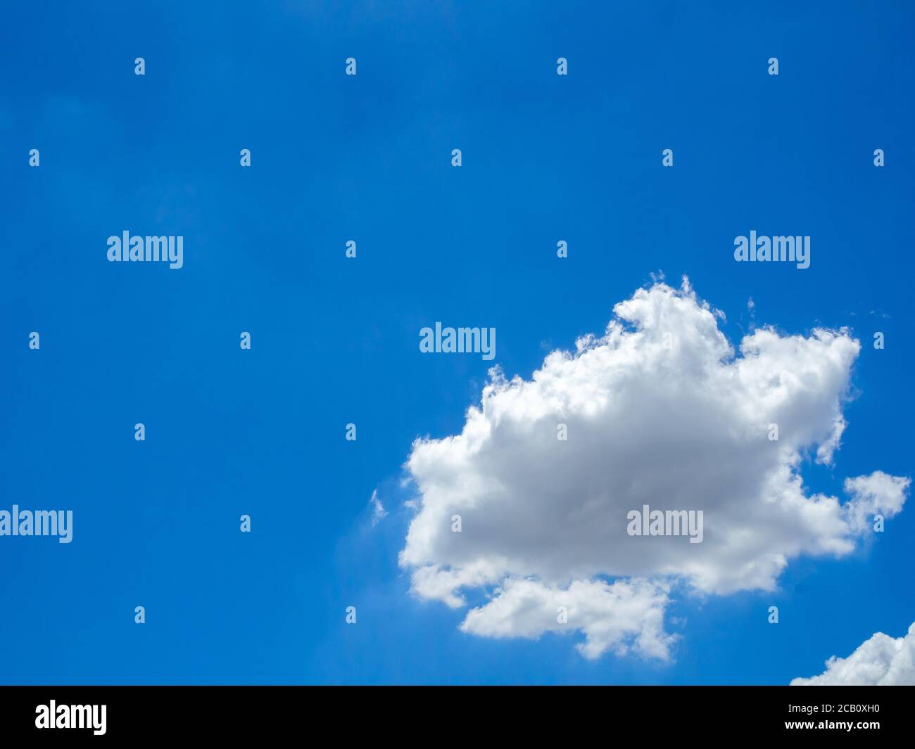 One white cloud in blue sky with copy space Stock Photo - Alamy