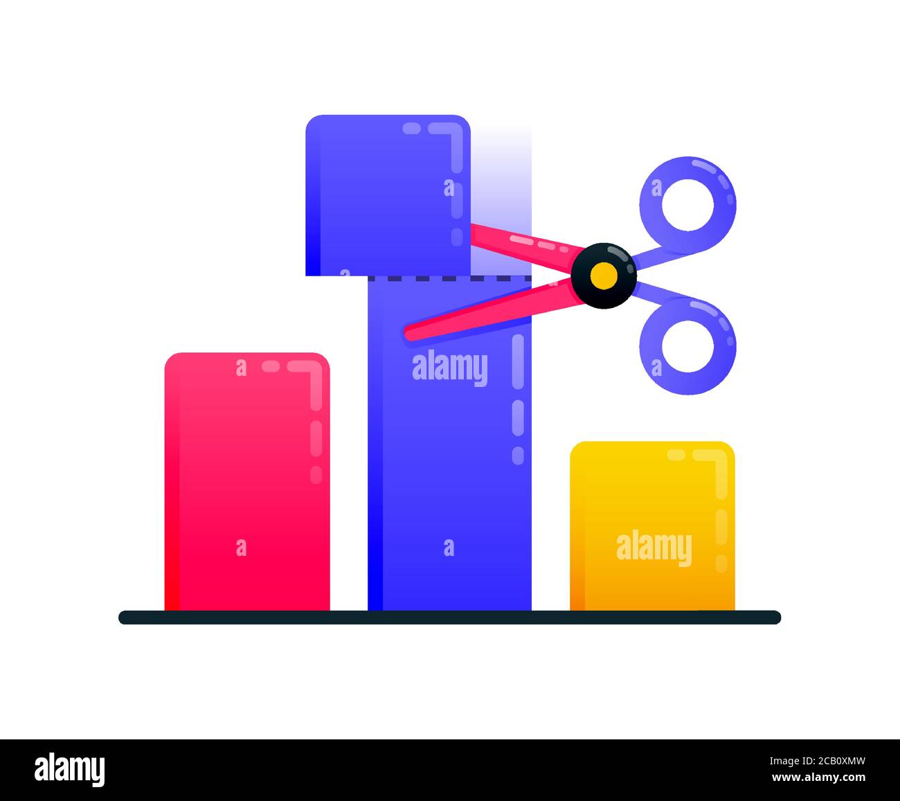 Logos for cutting bar charts or sales targets with scissors. Logos can ...