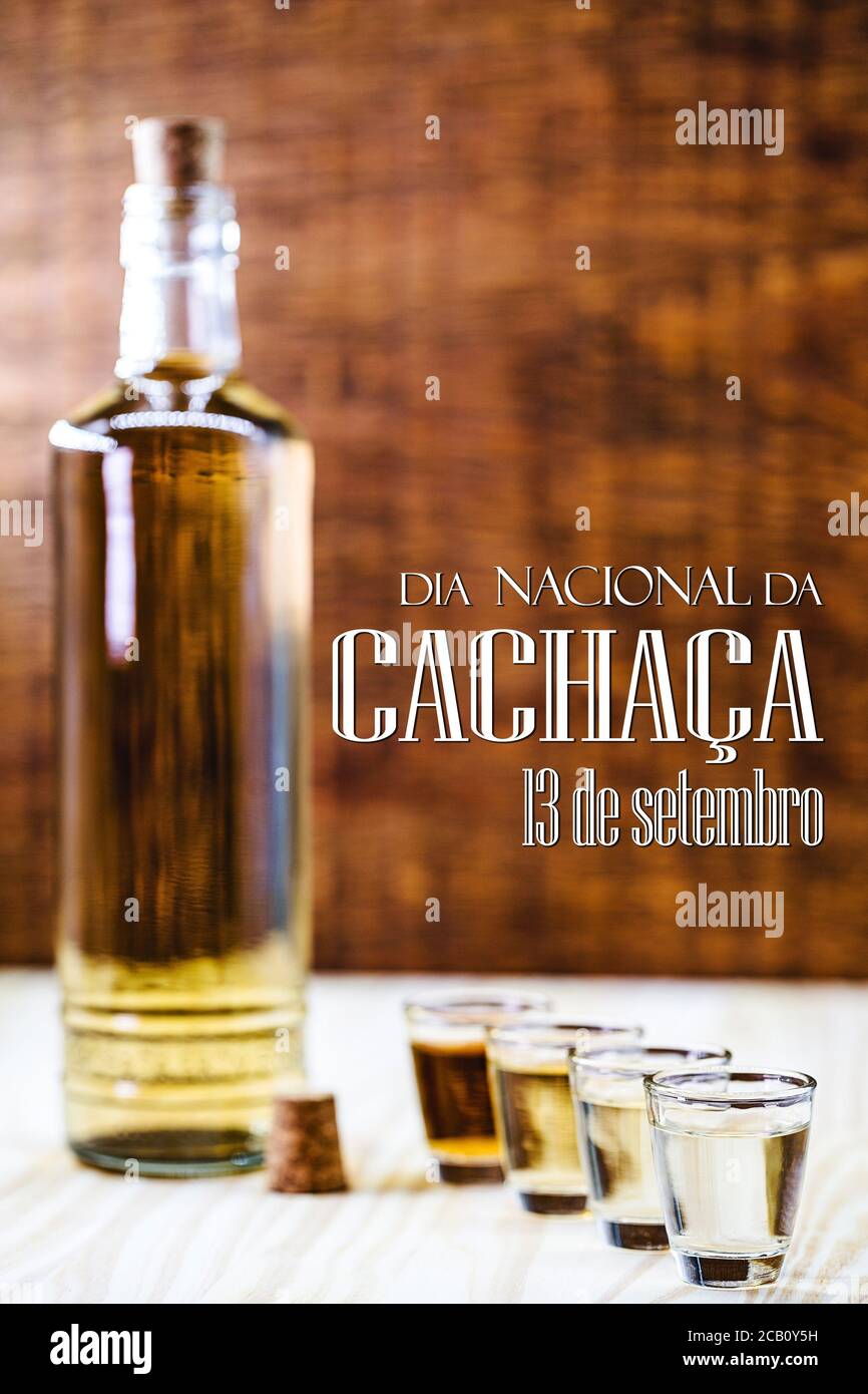 glass of "cachaça", a distilled drink symbol of Brazil, also called ...