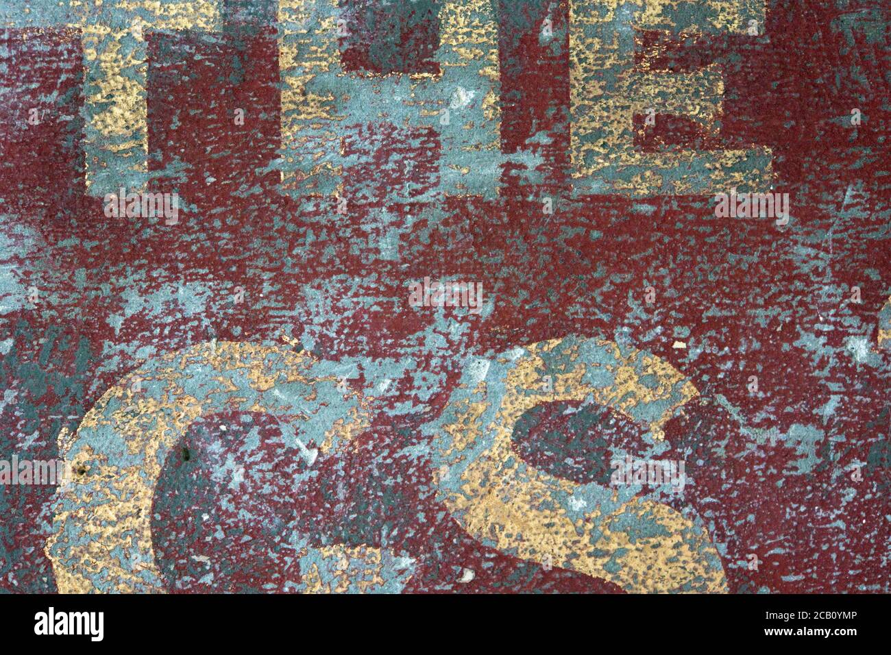 Red textured background wall with vintage letter typography design and ...