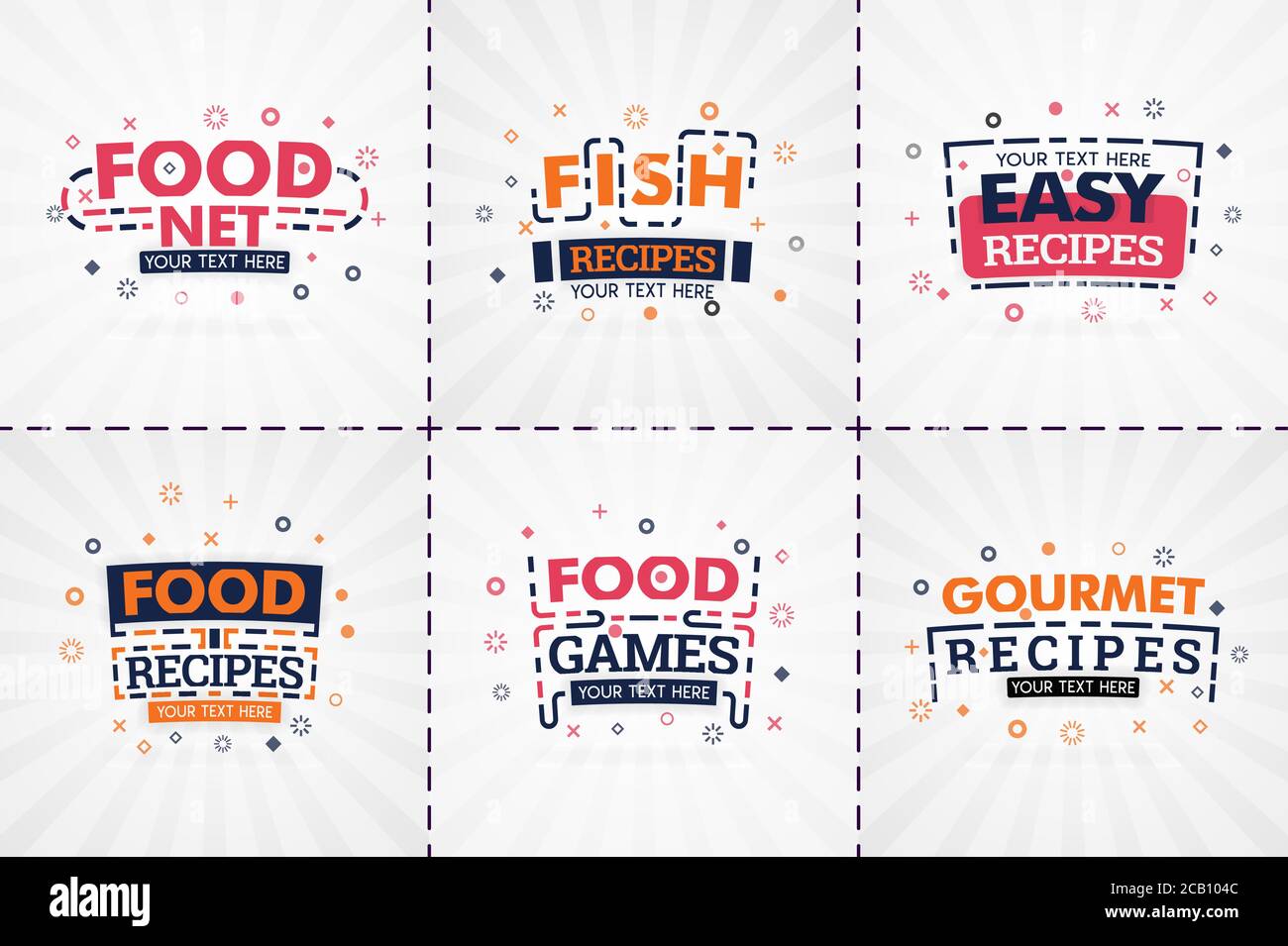 cooking book set for food and recipe magazines. Restaurant menu titles ...