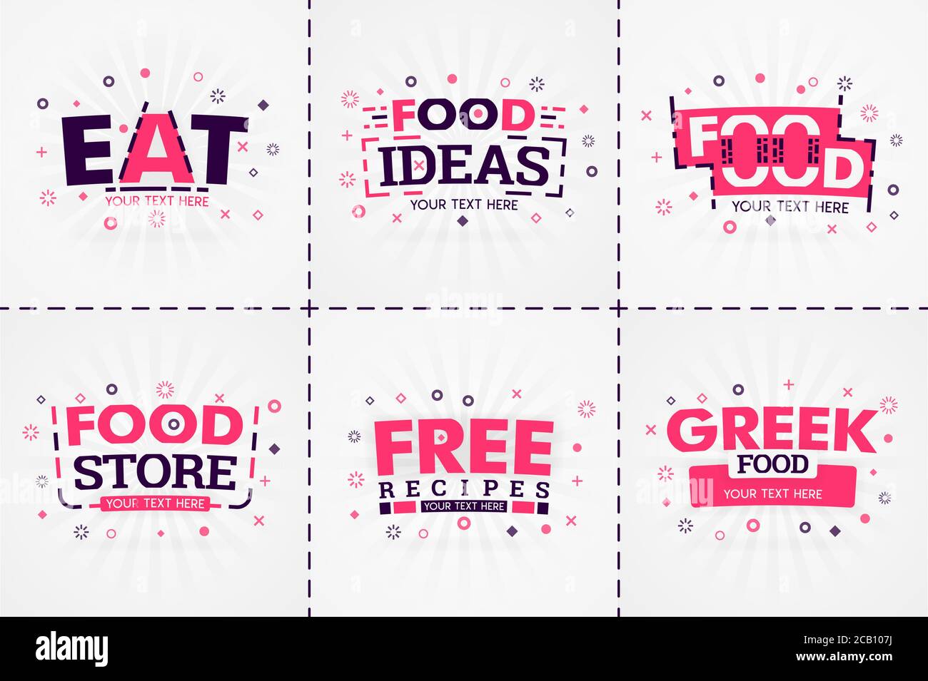 Pink cooking book set for food and recipe magazines. Restaurant menu ...