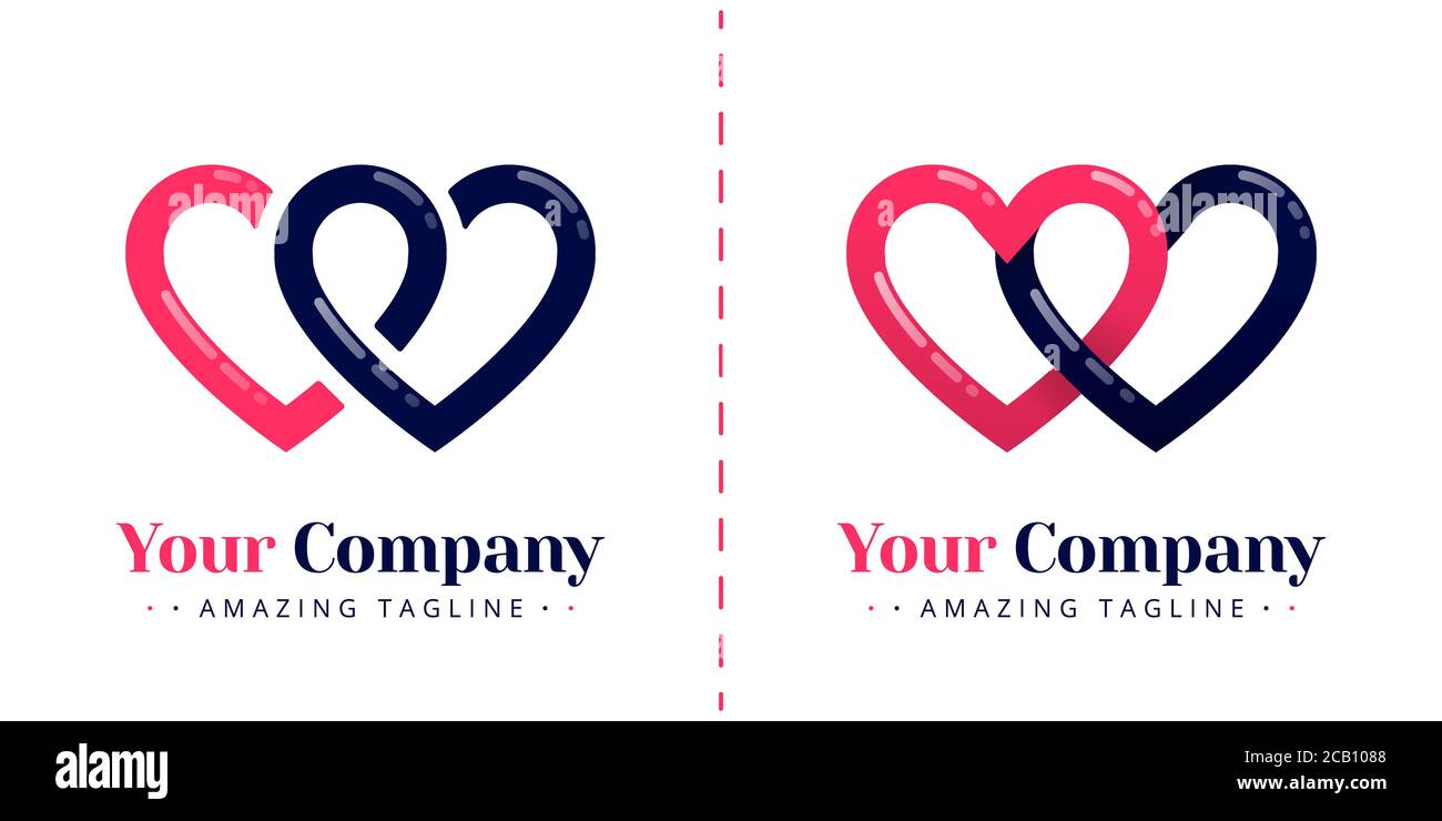 Double love logo for connected and infinity relationships. Templates ...
