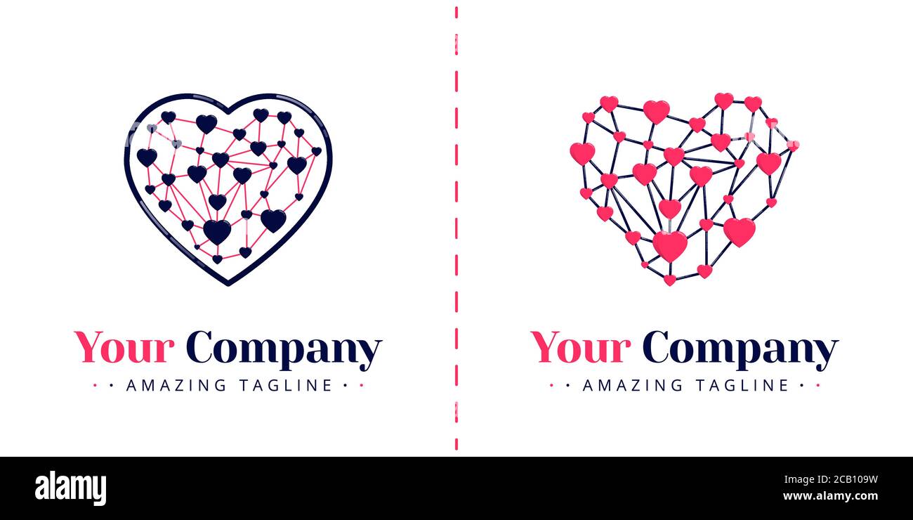 Love logos with connected and networked themes for apps, galaxy and ...