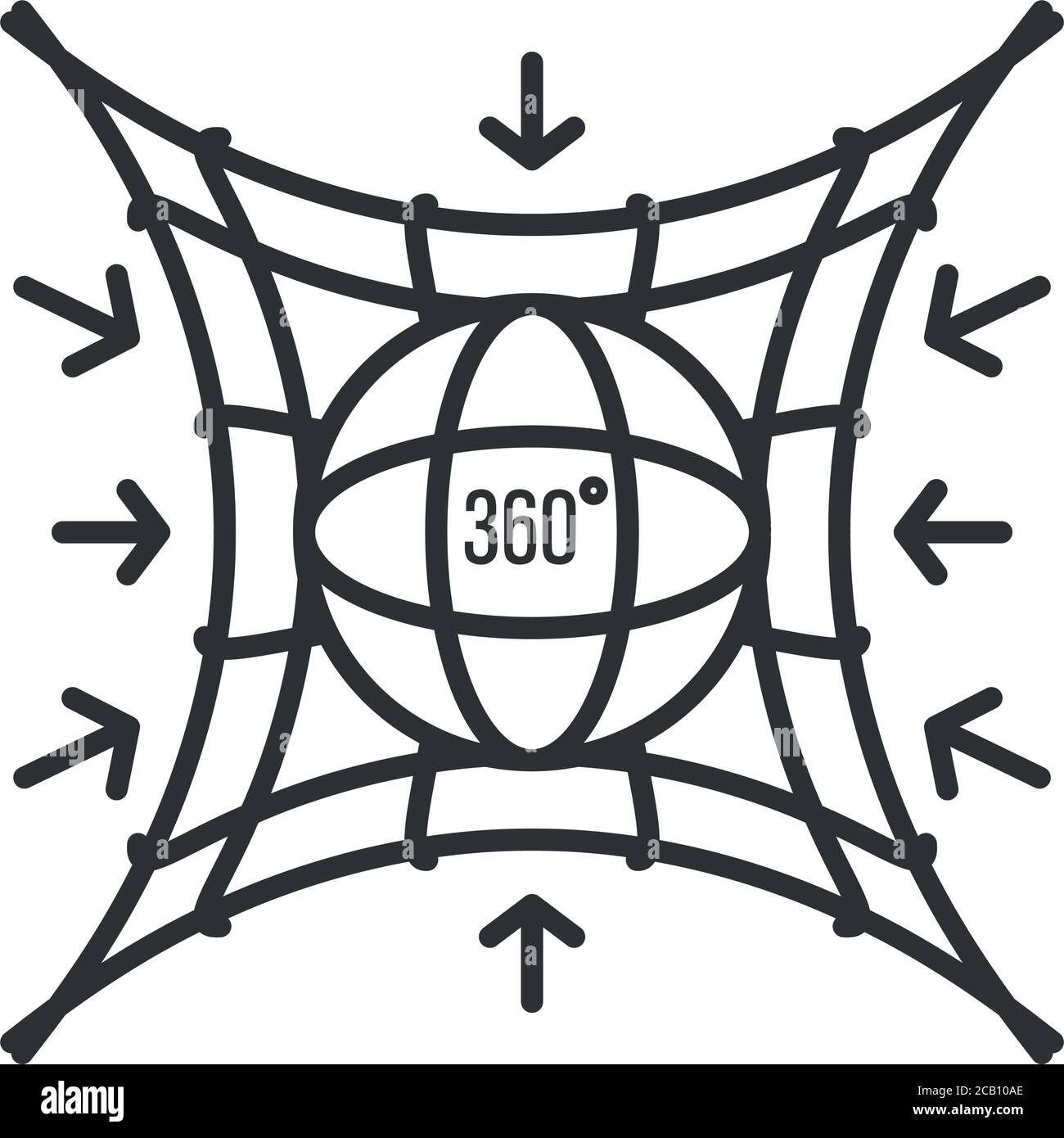 icon of camera 360 degrees, virtual tour line detailed vector ...