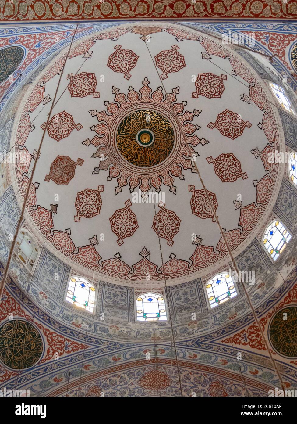 ISTANBUL, TURKEY - MAY, 21, 2019: interior shot of the main dome of the ...