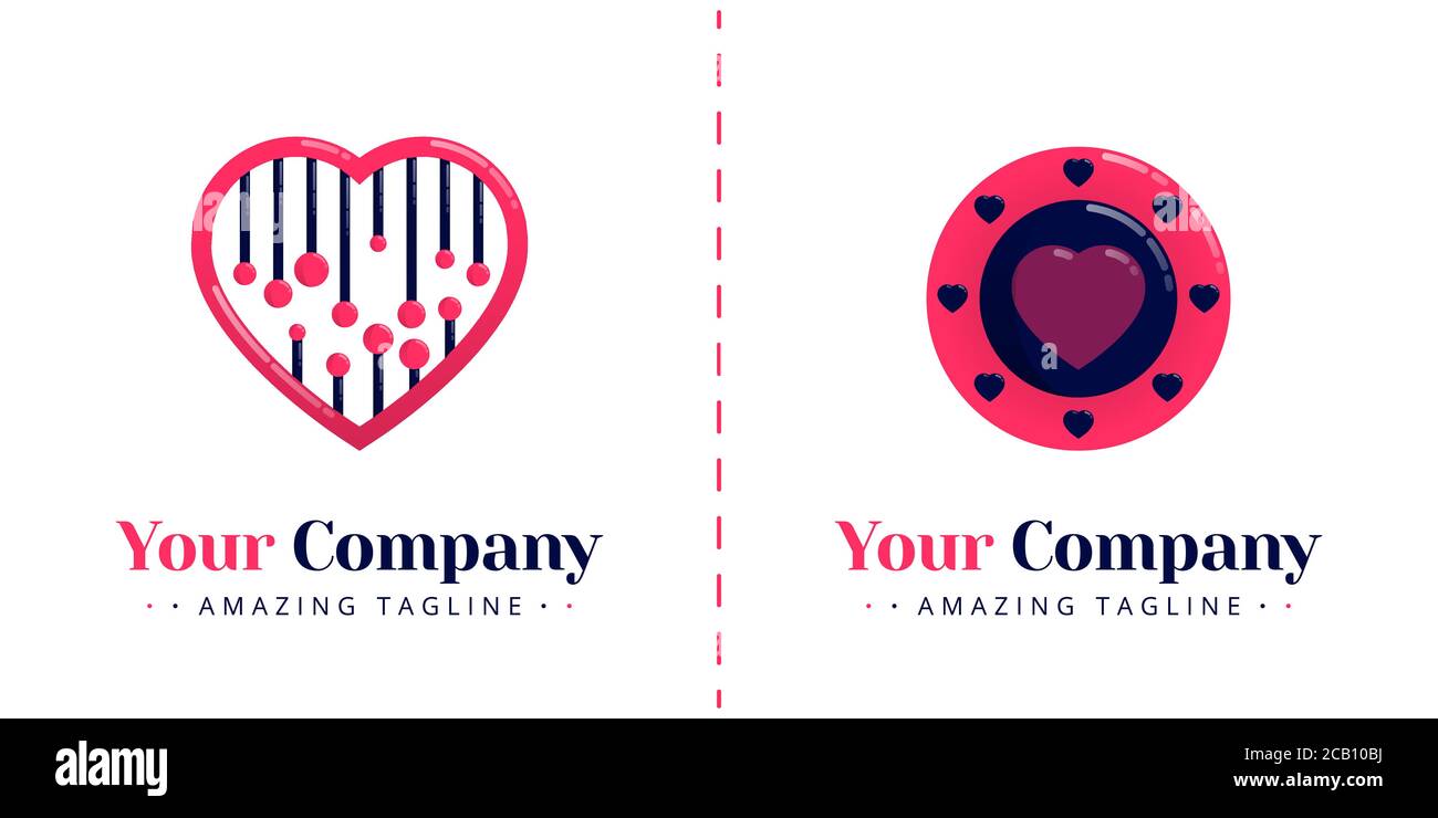 Abstract love logo with a circle and line theme. Templates can be used ...