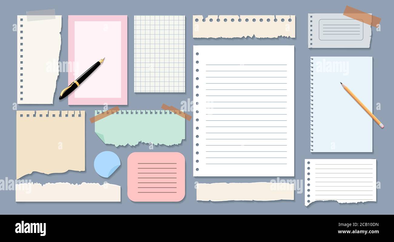 Torn note notebook copybook Stock Vector Images - Alamy