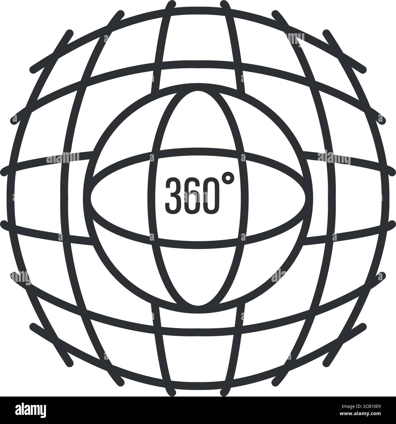 icon of camera 360 degrees, virtual tour line detailed vector ...