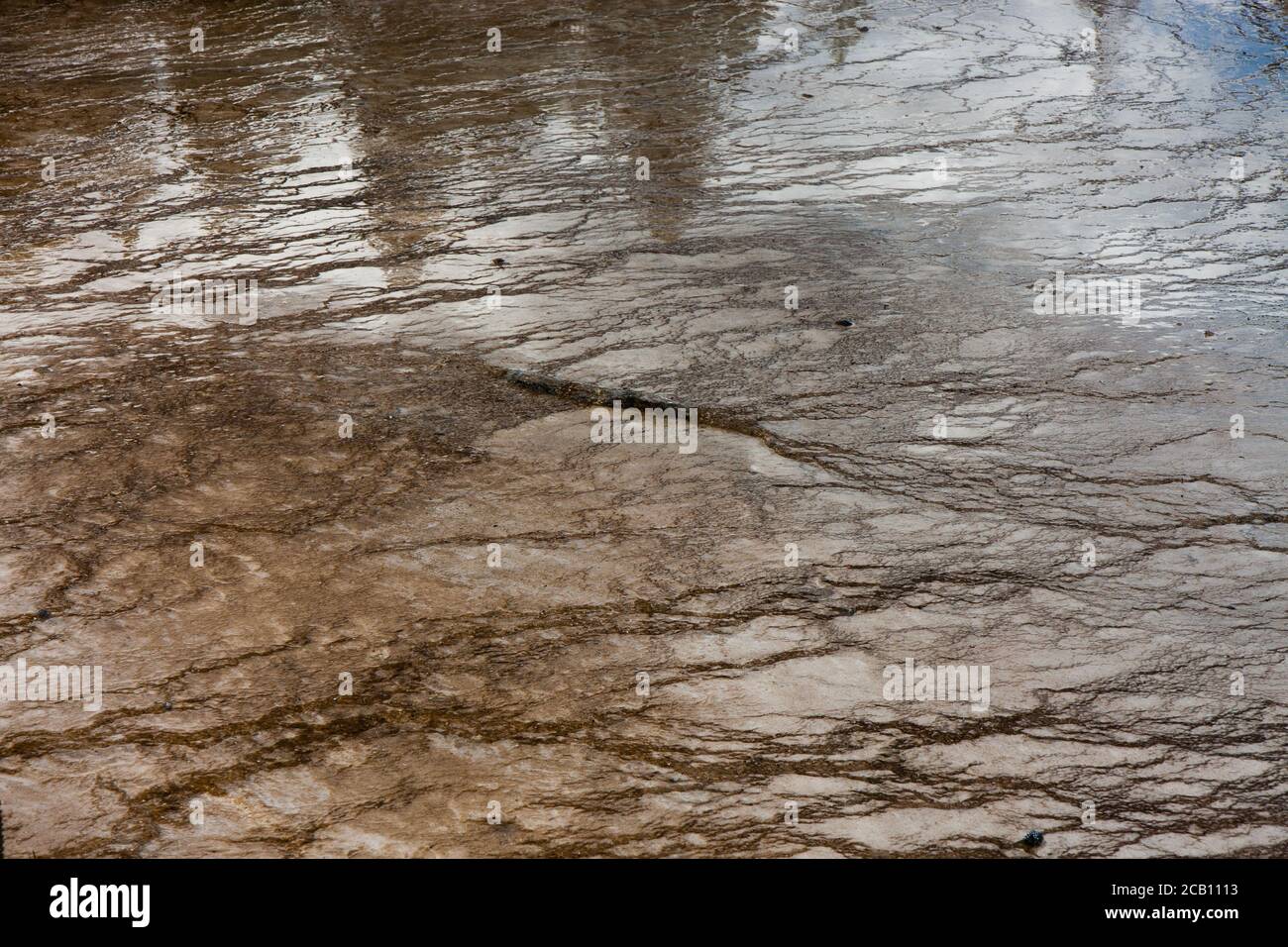 Textures from a microbial mat in a Yellowstone hot spring Stock Photo ...