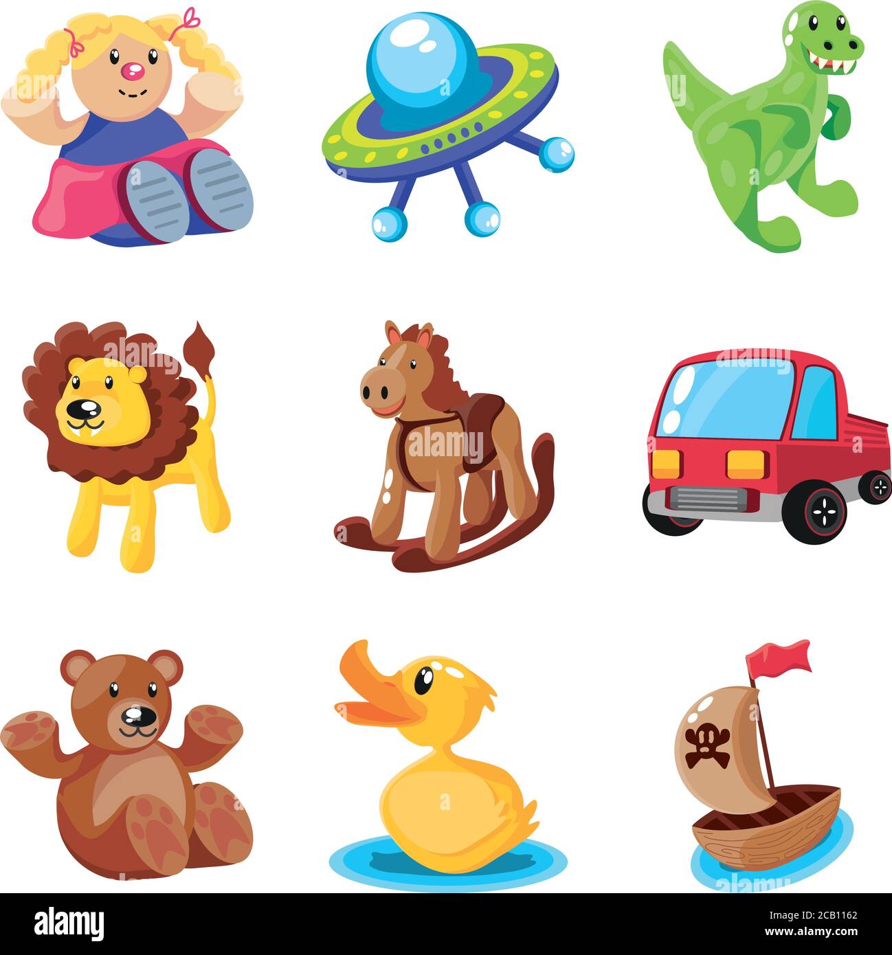 set of icons kids toy on white background vector illustration design ...