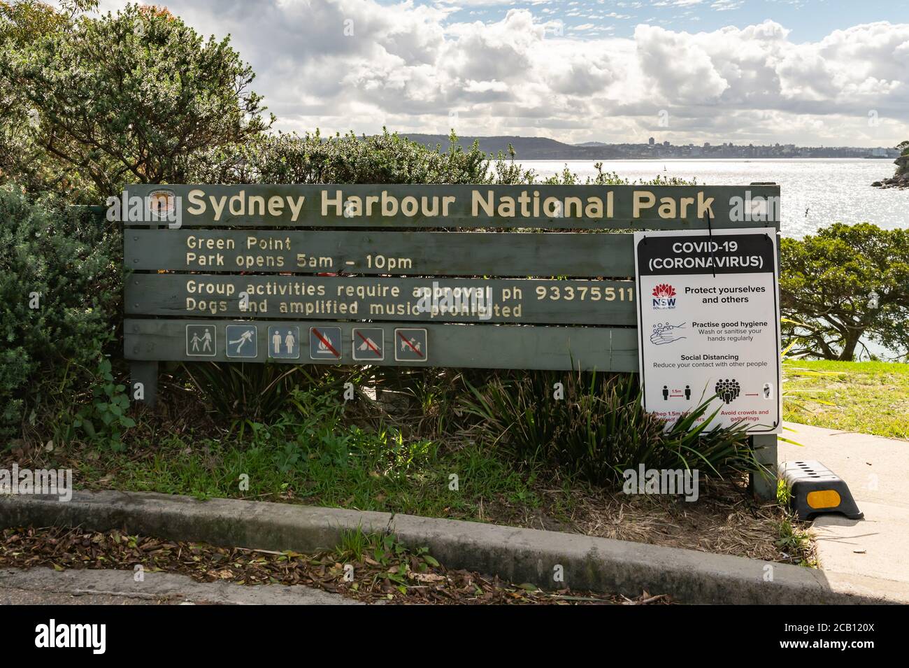 Sydney Harbour National Park Wooden Sign and Green Point Reserve ...