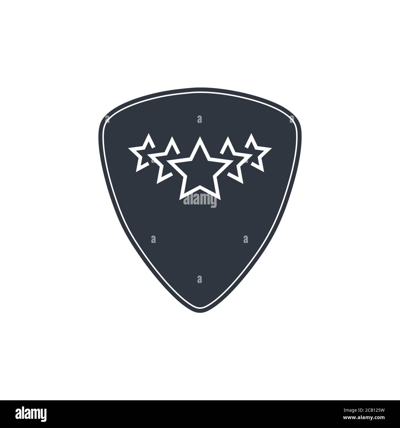 Security shield with three stars, quality rank concept. Stock vector ...