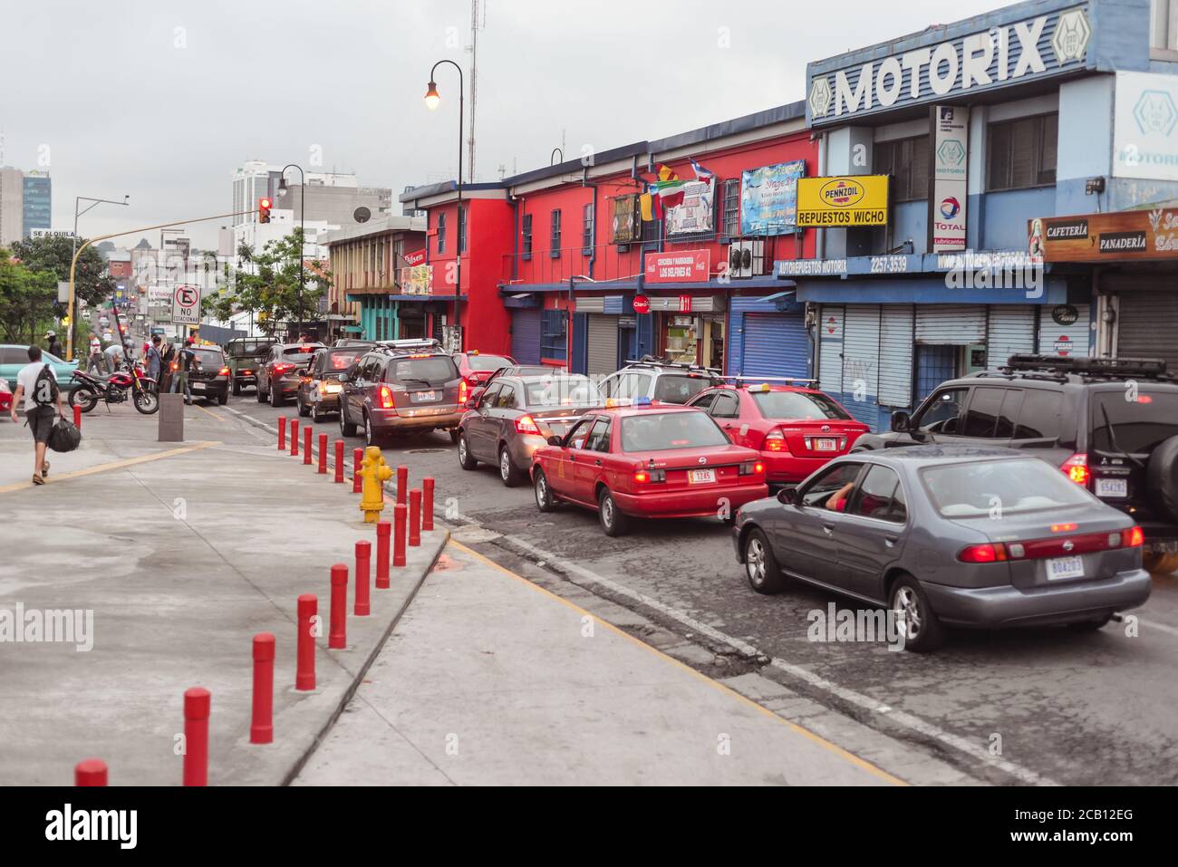 San Jose / Costa Rica - July 25, 2017:Heavy traffic in street at the ...