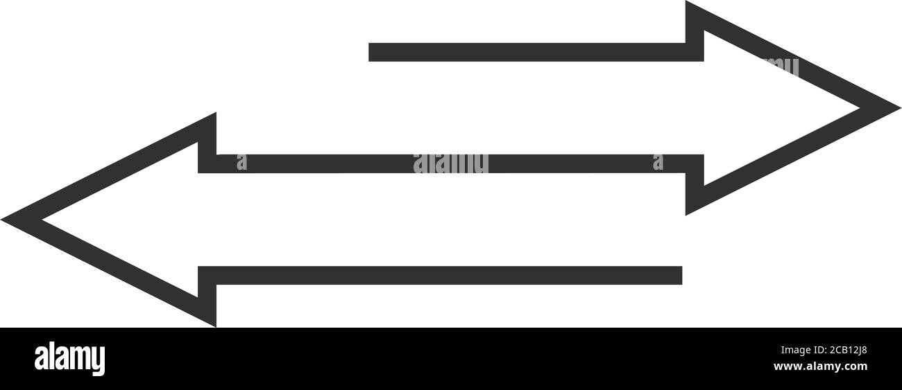two inverse arrows in opposite direction. Stock vector illustration ...