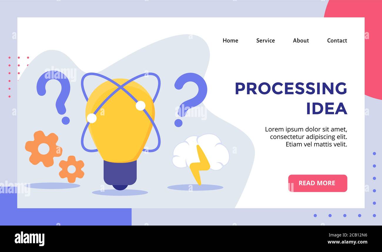 Processing idea bulb lamp background of gear campaign for web website ...