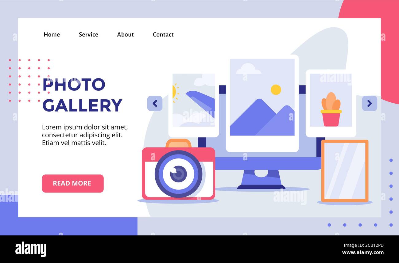 Photo gallery picture on display monitor campaign for web website home ...