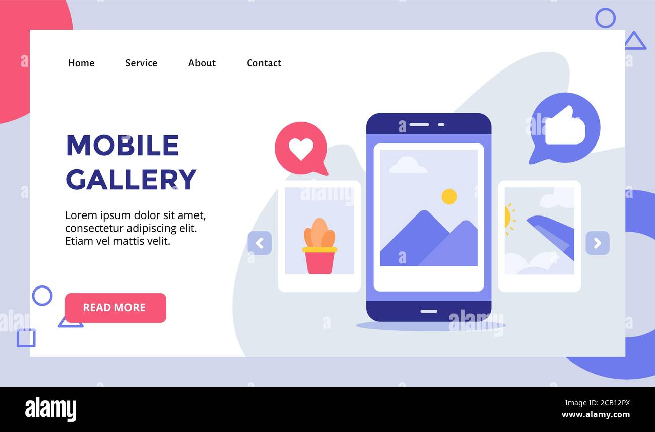 Mobile gallery picture on display smartphone screen campaign for web ...