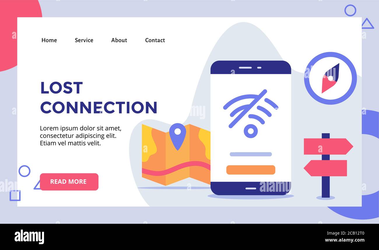 Lost connection disconnect wifi symbol on display smartphone screen ...