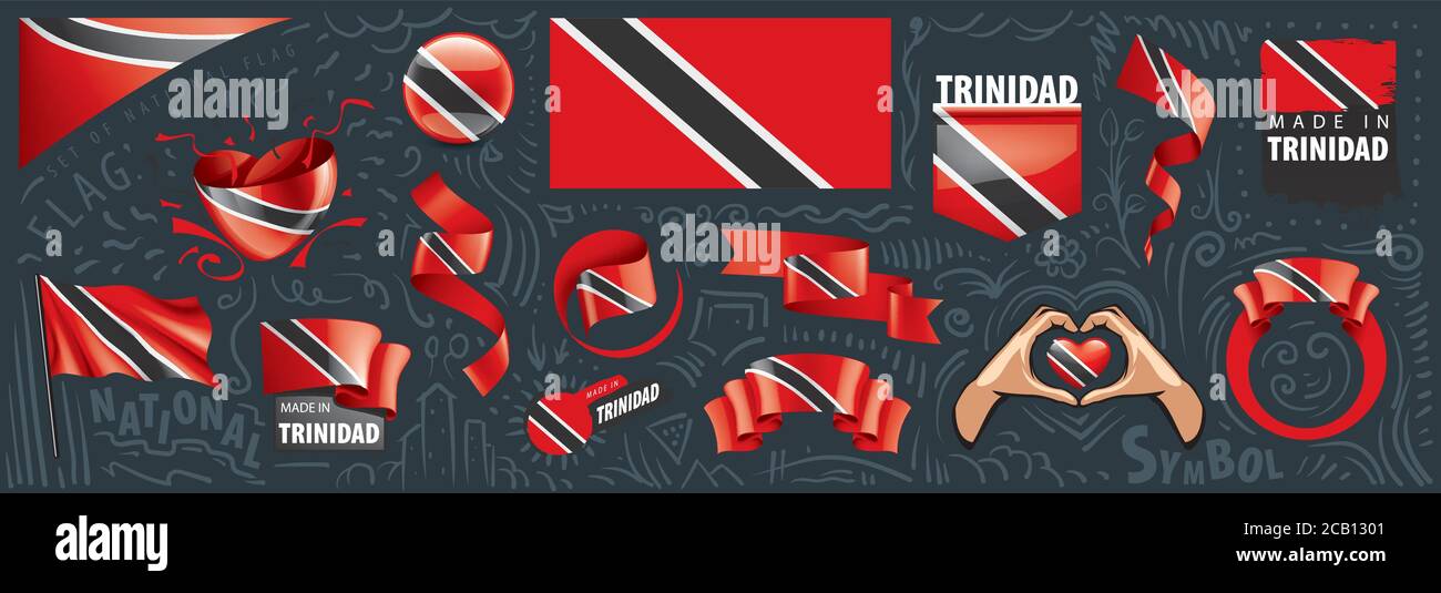 Vector set of the national flag of Trinidad and Tobago Stock Vector ...