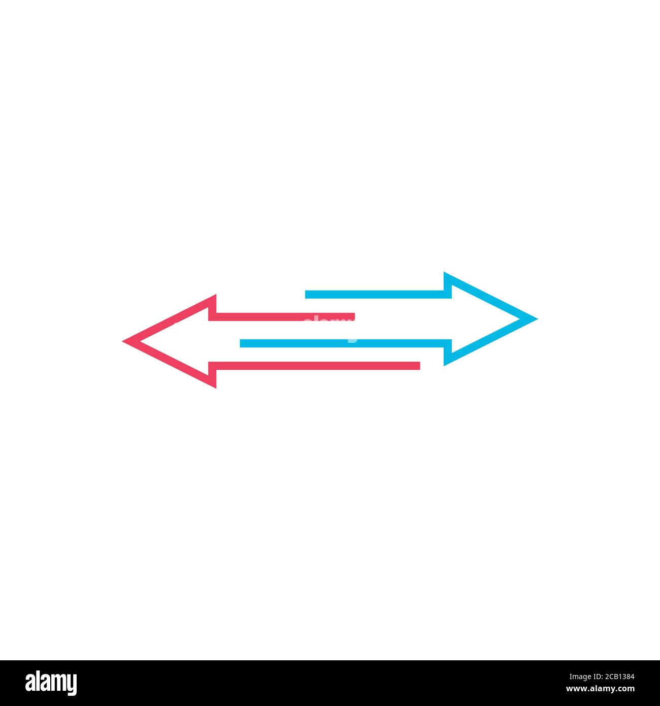 two inverse arrows in opposite direction. Stock vector illustration ...