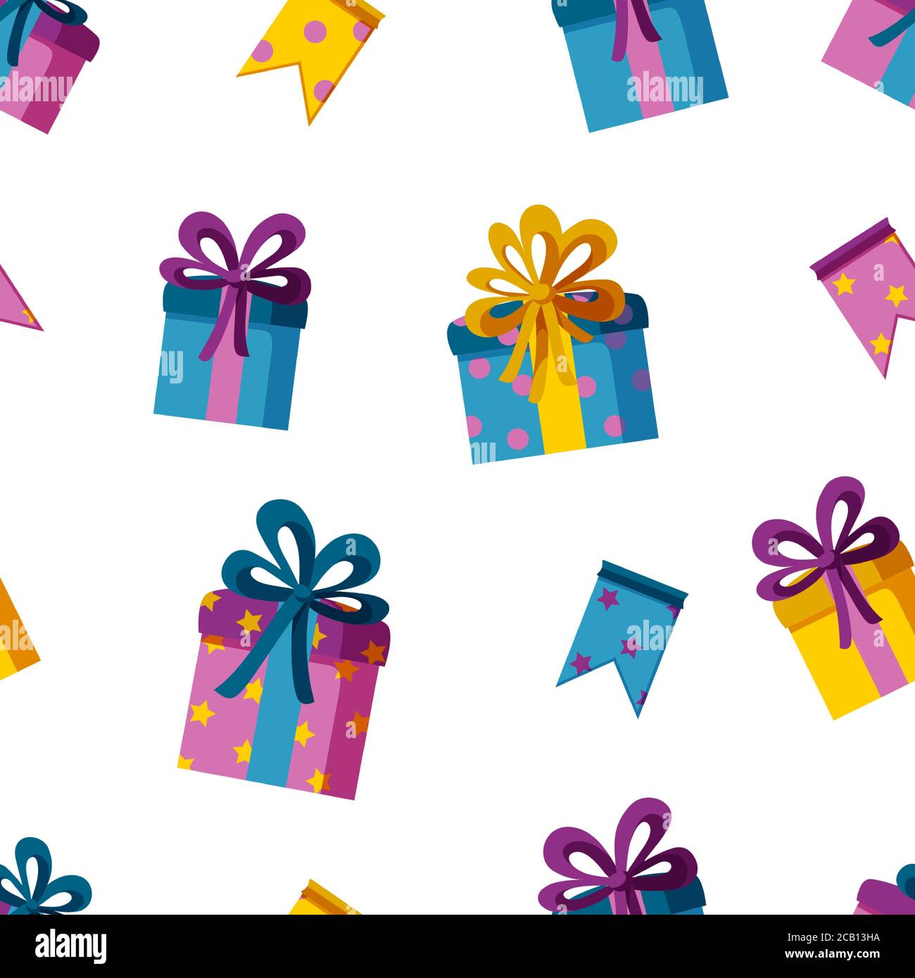 Presents and flags in seamless pattern. Pattern for wraping paper ...