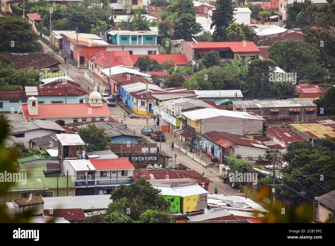 Concepcion de Ataco / El Salvador - October 29, 2017: panoramic aerial ...