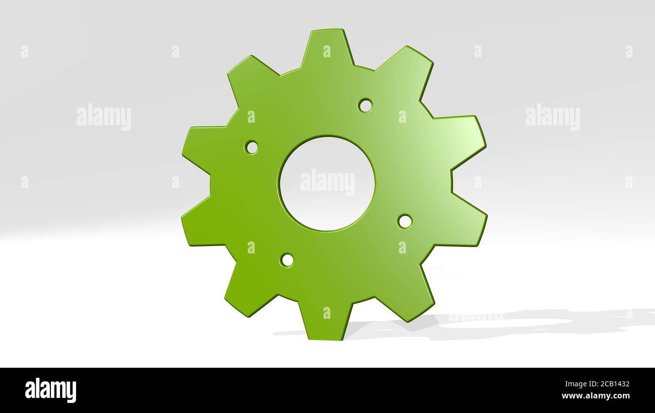 COG 3D icon casting shadow. 3D illustration. gear and background Stock ...