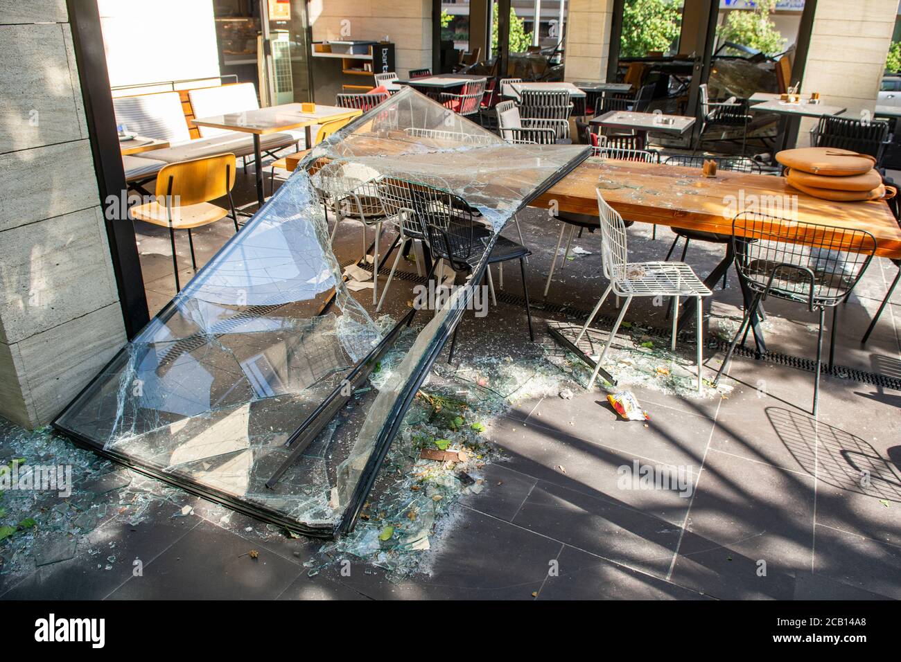 Damage from huge blast that devastated Beirut on the detonation of ...
