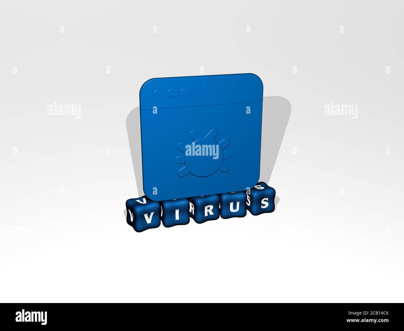 VIRUS 3D icon on cubic text. 3D illustration. background and concept ...