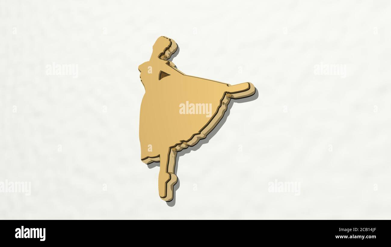 dancing 3D drawing icon. 3D illustration. dance and background Stock ...