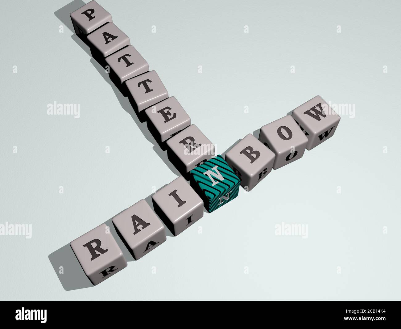 rainbow pattern crossword by cubic dice letters. 3D illustration ...